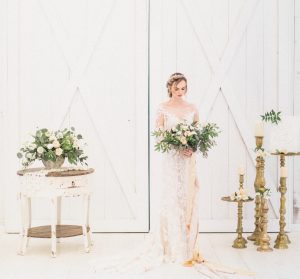 Floor Height Vintage Brass Wedding Ceremony Backdrop