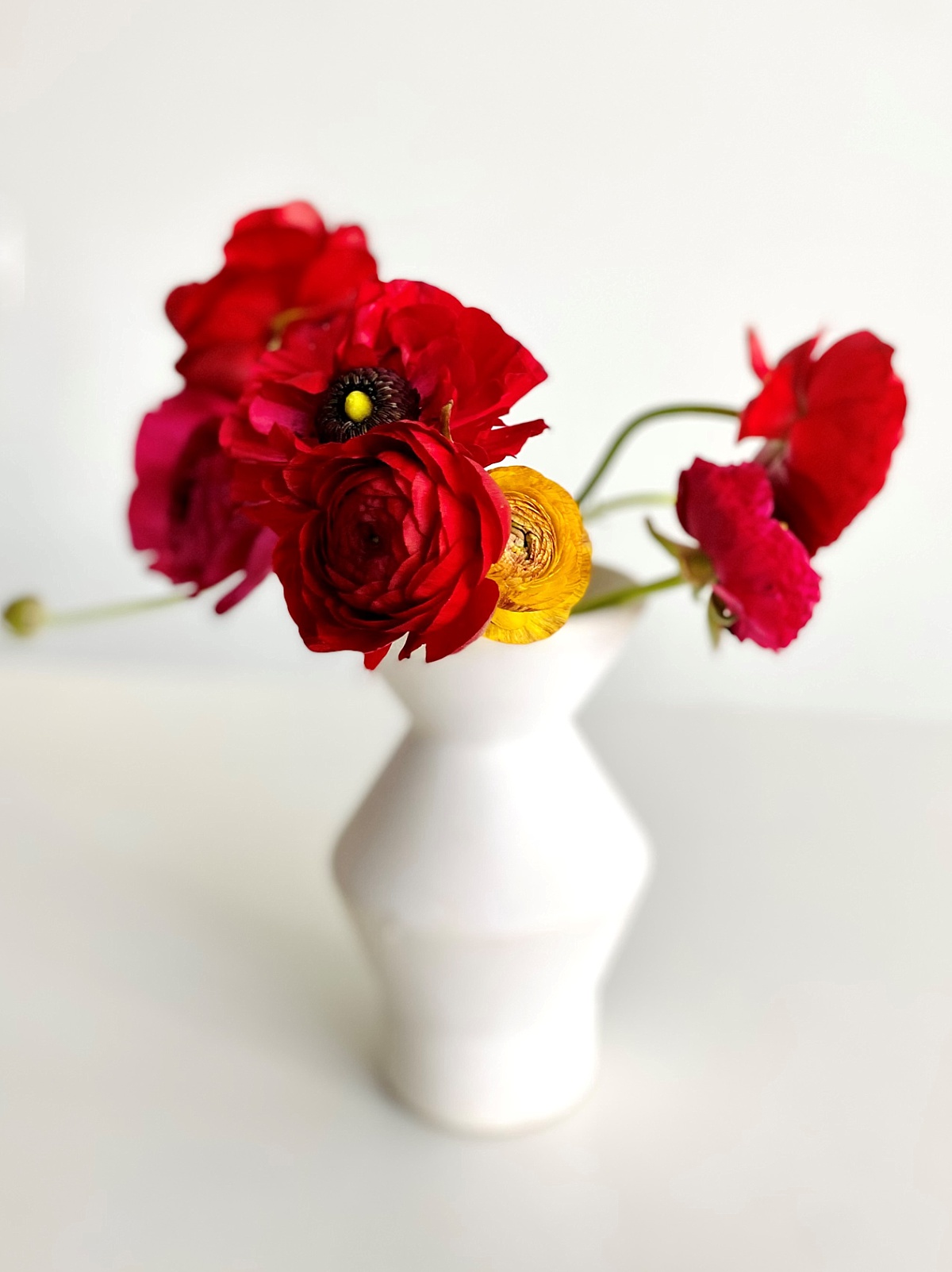 Modern Matte White Floral Vases