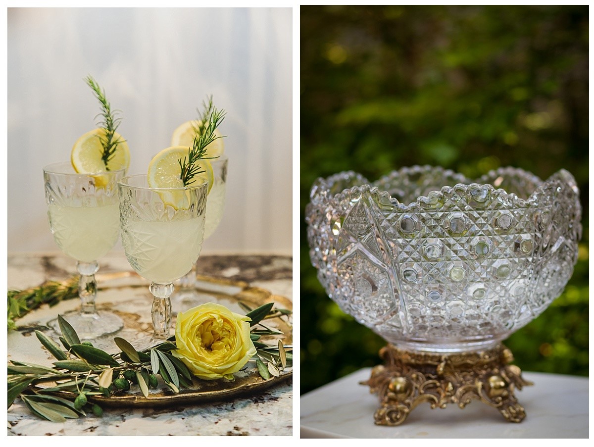 Retro Cut Glass Punch Bowls for Signature Cocktails & Mocktails