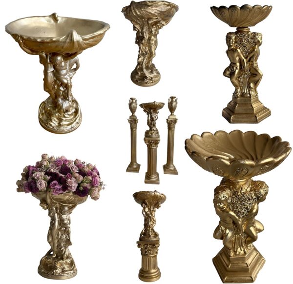 Hollywood Regency Style Floral Compotes